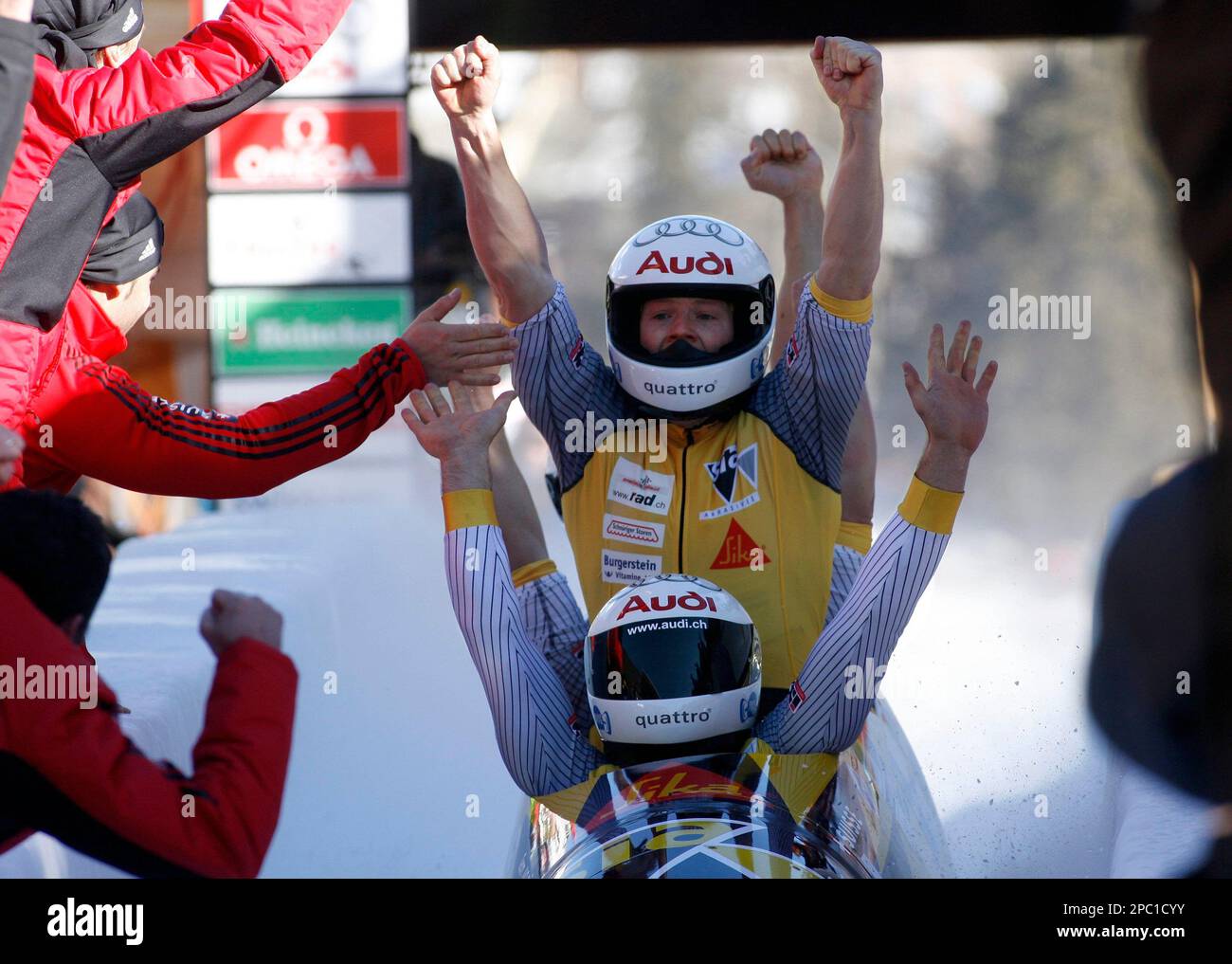 The team of bob Switzerland One with Ivo Rueegg, Thomas Lamparter, Beat ...