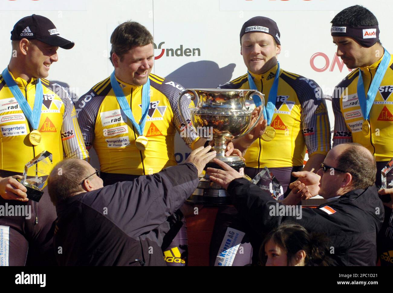 Gold medal winners form team Switzerland One, Ivo Ruegg, Beat Hefti ...