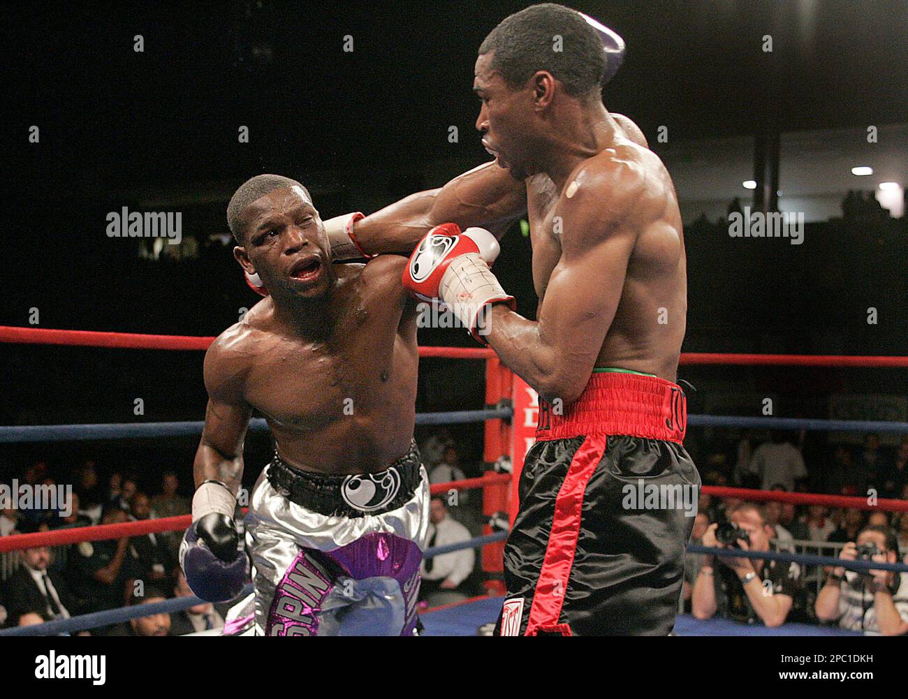Rodney Jones (right ) and Cory Spinks battle it out in the IBF Junior ...