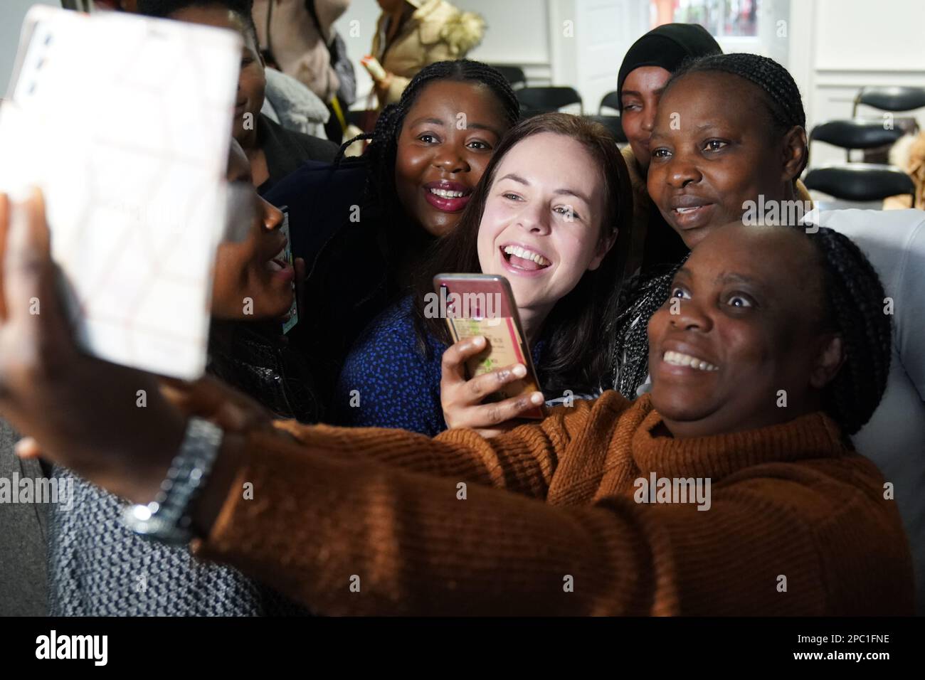 SNP leadership candidate Kate Forbes during a visit the Empower Women ...