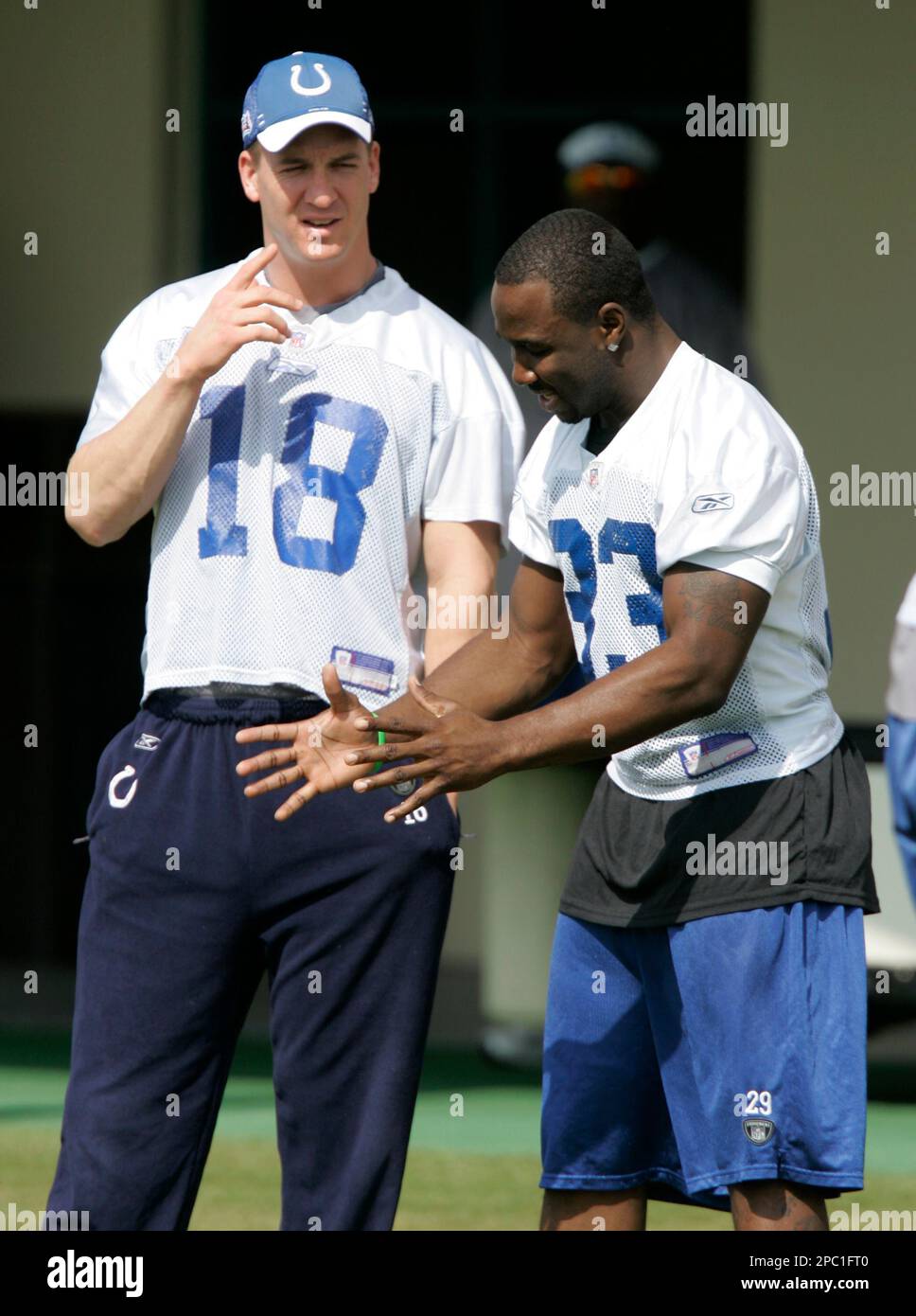 Indianapolis Colts quarterback Peyton Manning, left, and running back ...