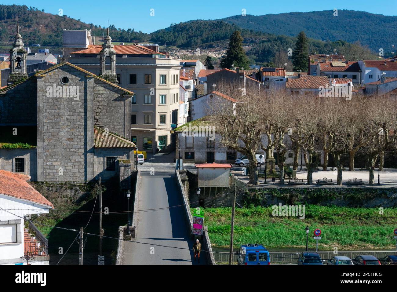 Padron, Galicia. Spain. February 6, 2023. View of Padron city and the ...