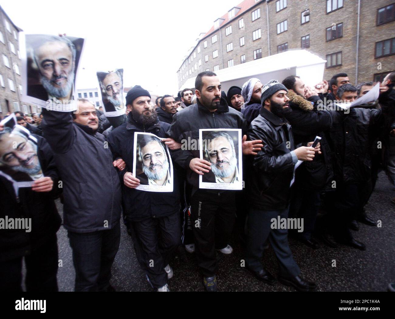 Muslims carry the casket of Ahmed Abu Laban, Denmark's most prominent ...