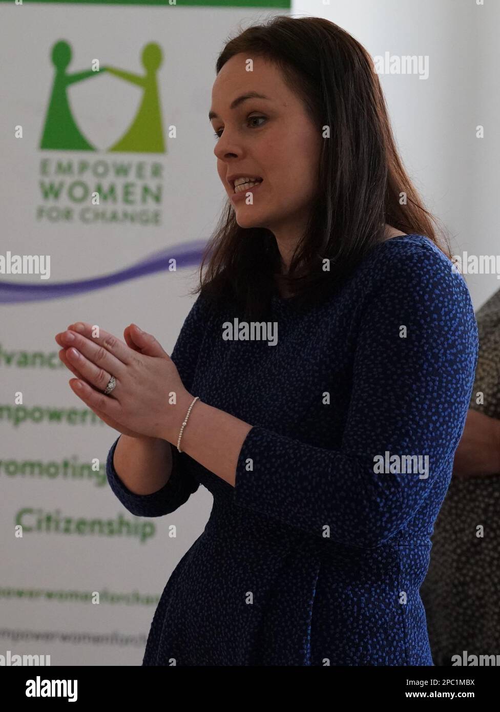 SNP leadership candidate Kate Forbes during a visit the Empower Women ...