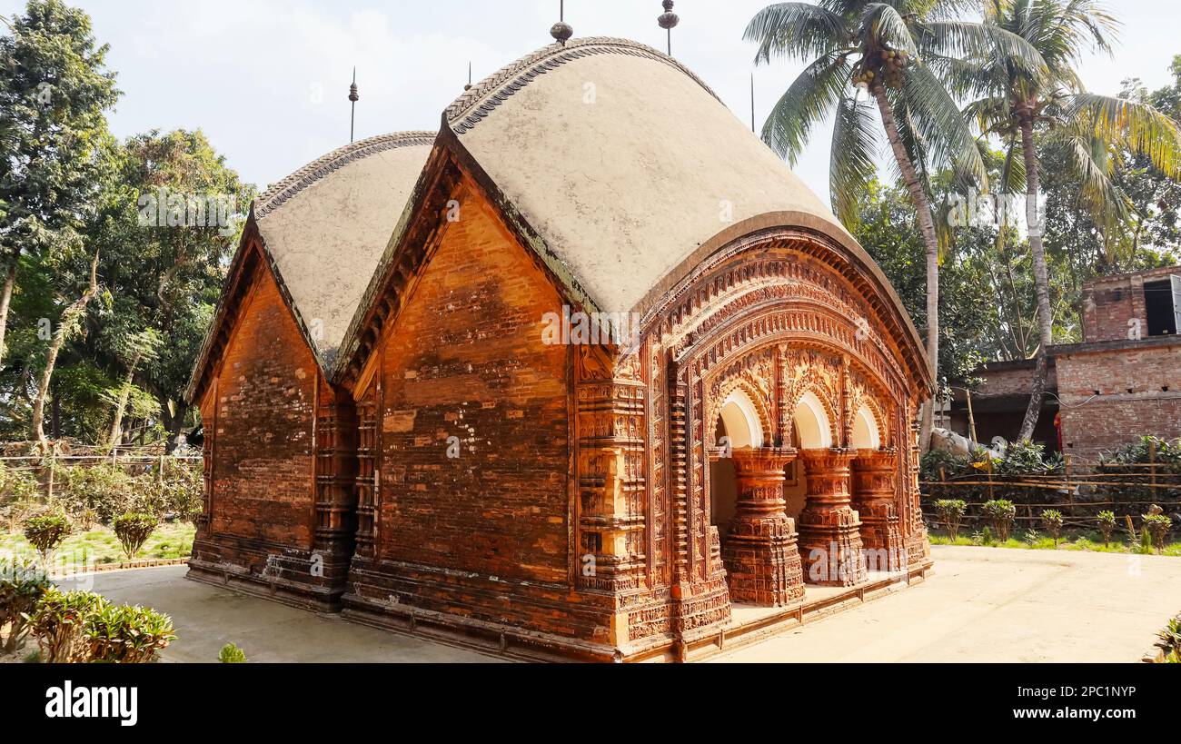 Full View of Gangeshwar Temple, Jiaganj, West Bengal, India Stock Photo ...
