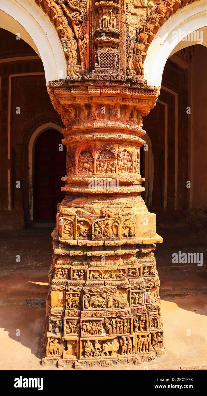 Carving Details on the Gangeshwar Temple, Jiaganj, West Bengal, India ...