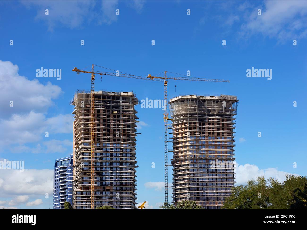 Multi-storey high-rise residential buildings are built using a ...