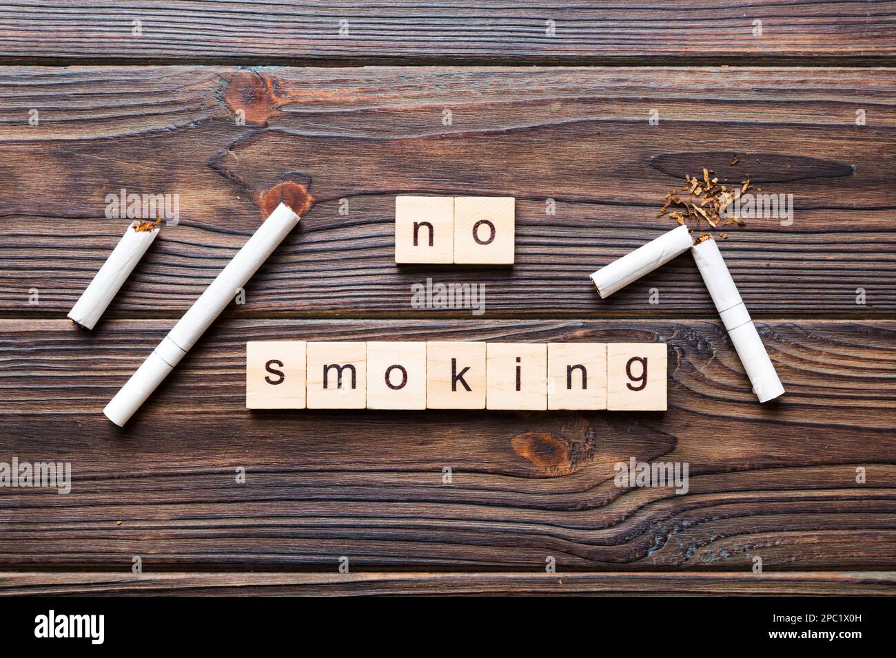 Cigarette And Wooden Blocks, Broken cigarette on table background, No ...