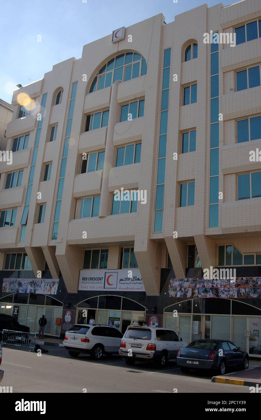 The Red Crescent UAE offices are seen in Abu Dhabi, United Arab ...
