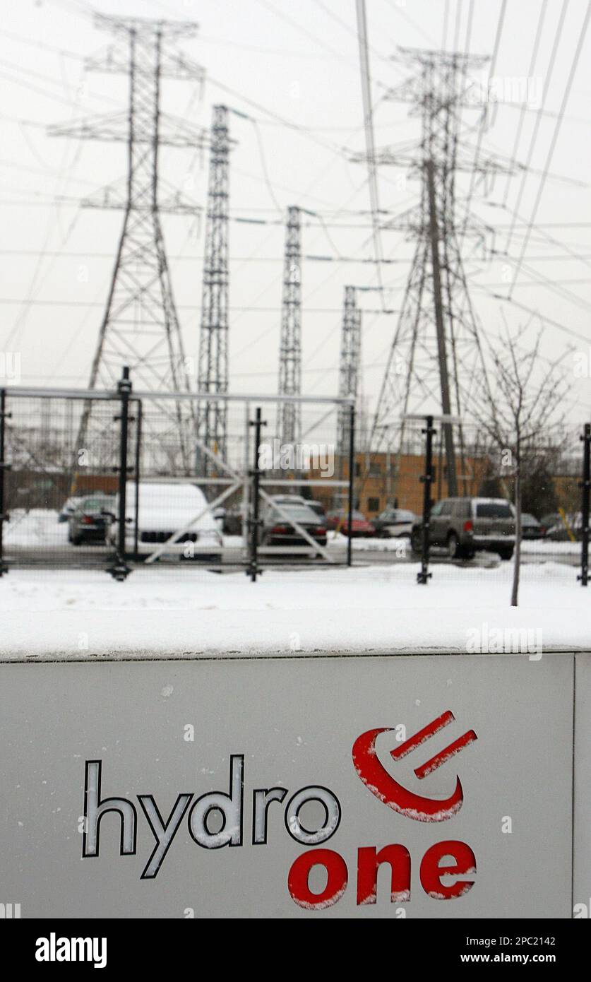 Signage for a Hydro One Toronto transformer station is shown on Tuesday ...