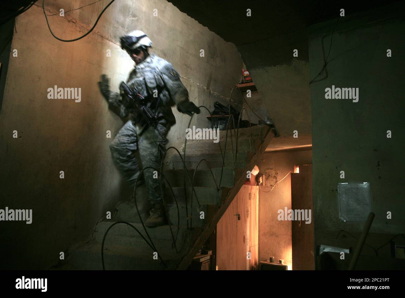 A soldier from the 4th Battalion, 31st Infantry Regiment navigates the ...