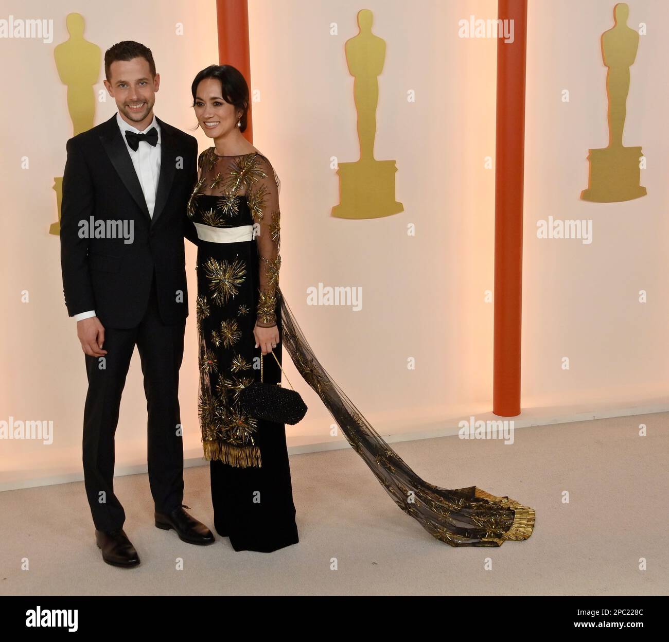 (L-R) Justin Marks and Rachel Kondo attend the 95th annual Academy ...
