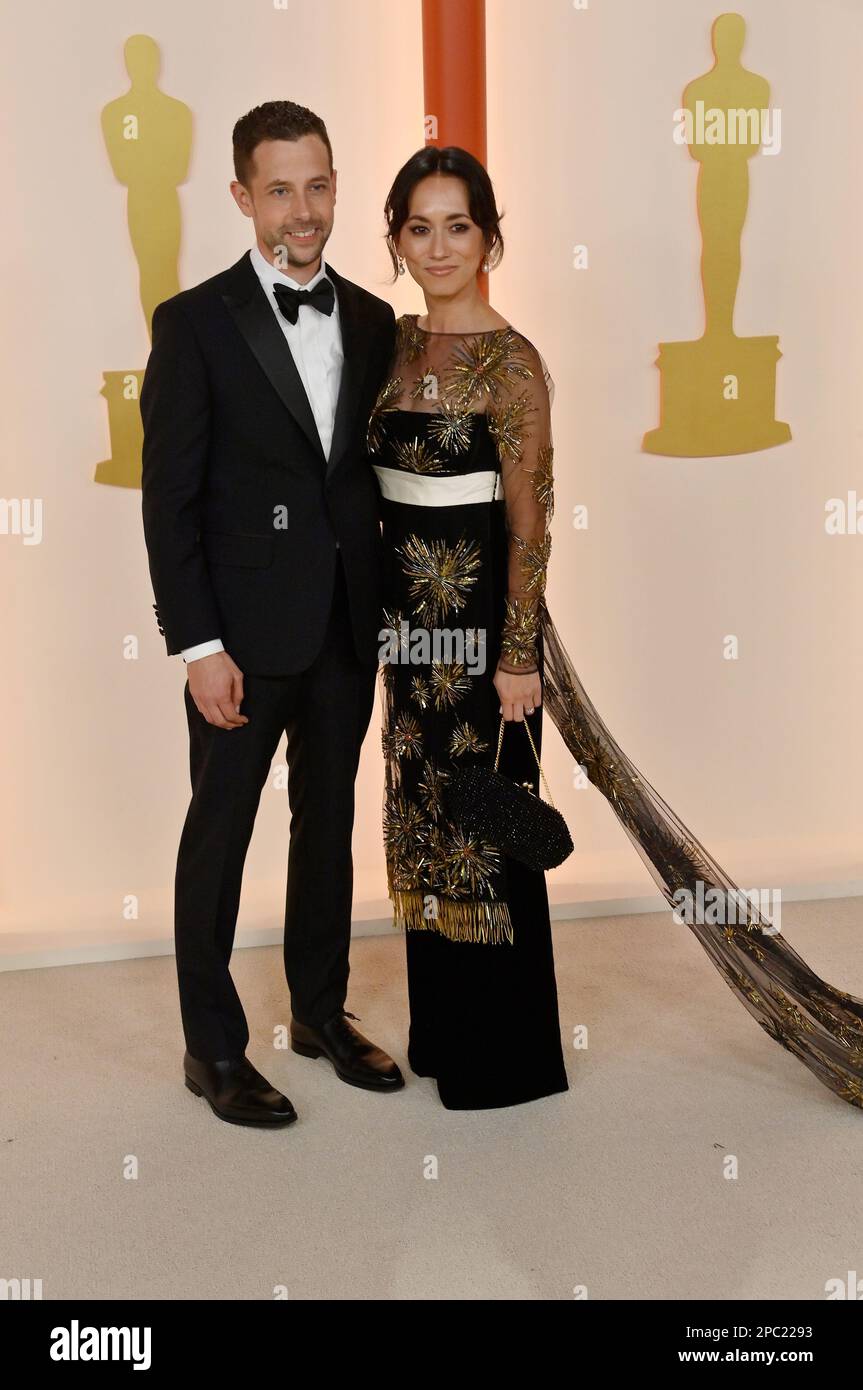 (L-R) Justin Marks and Rachel Kondo attend the 95th annual Academy ...