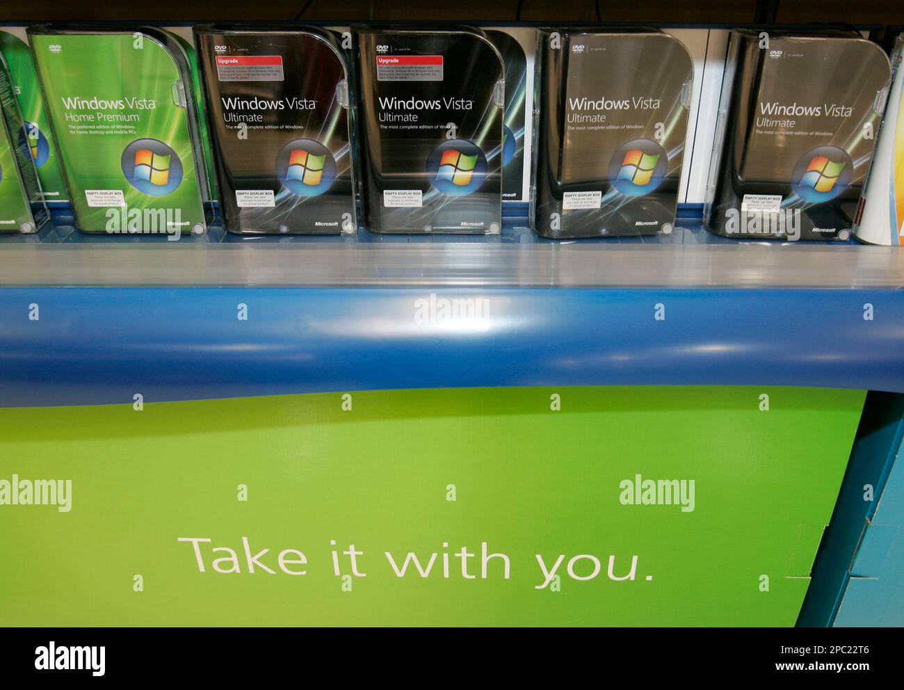 A display of Microsoft's Windows Vista operating system software is ...