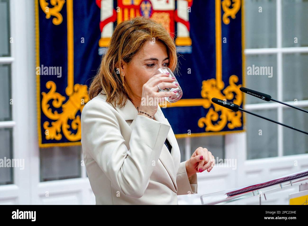 The Minister of Transport, Mobility and Urban Agenda, Raquel Sánchez ...