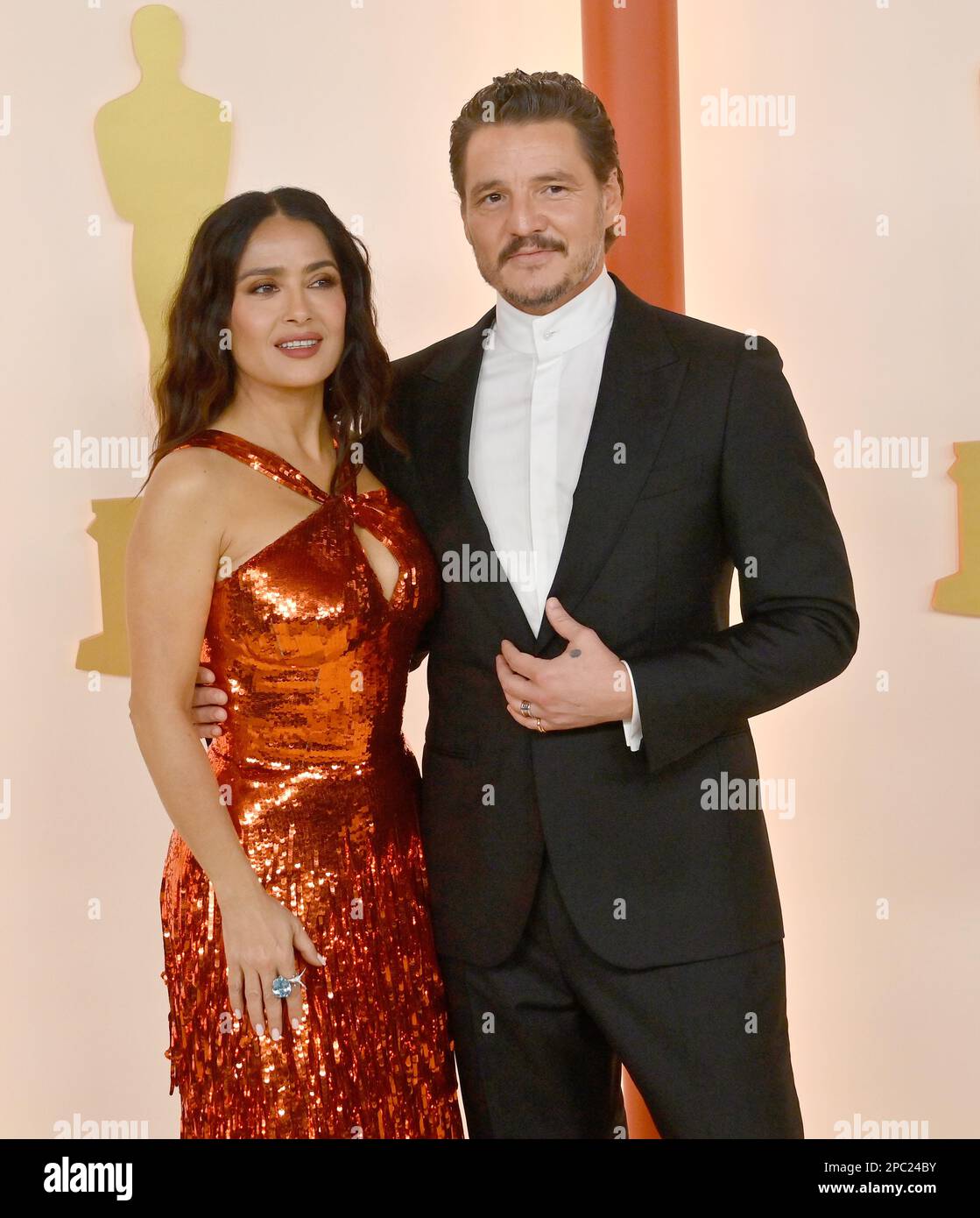(L-R) Salma Hayek and Pedro Pascal attend the 95th annual Academy ...