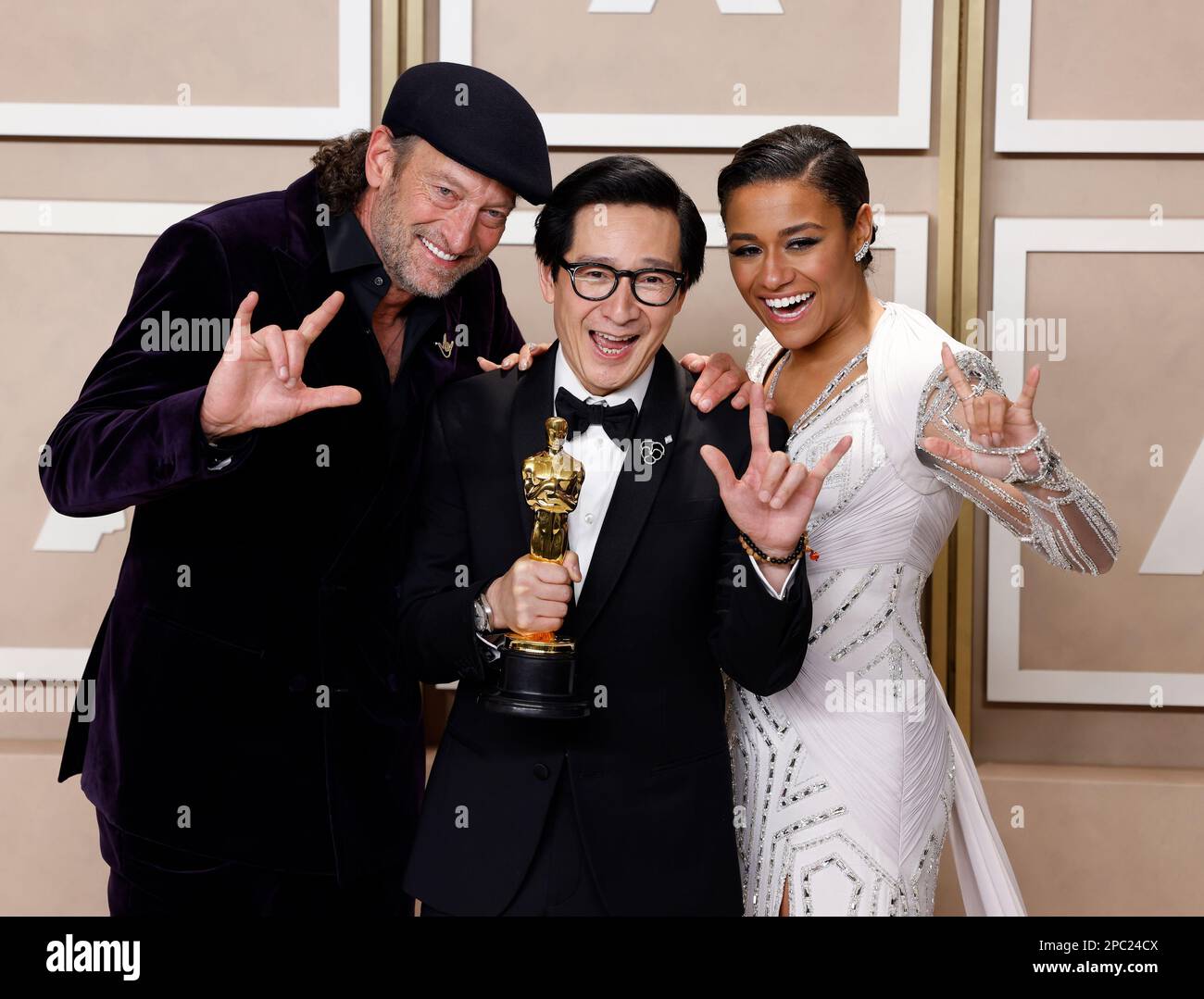 (L-R) Troy Kotsur, Ke Huy Quan, winner of the Best Actor In A ...