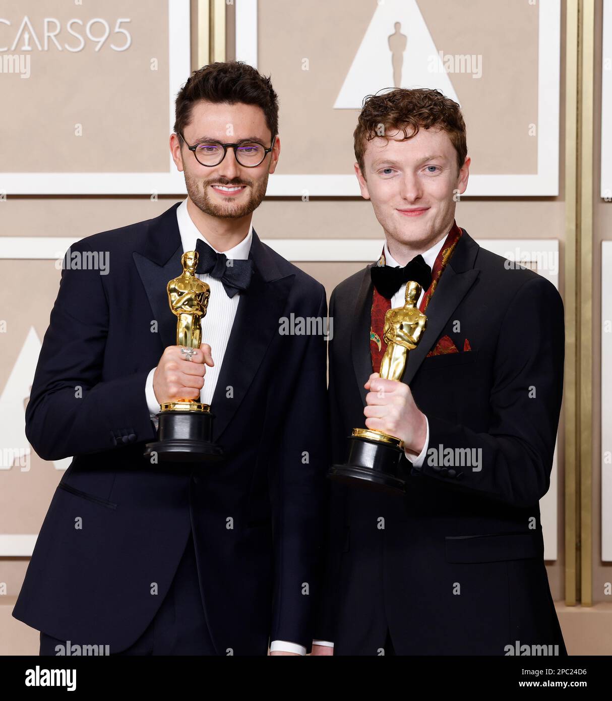 (L-R) Tom Berkeley and Ross White, winners of the award for Best Short ...