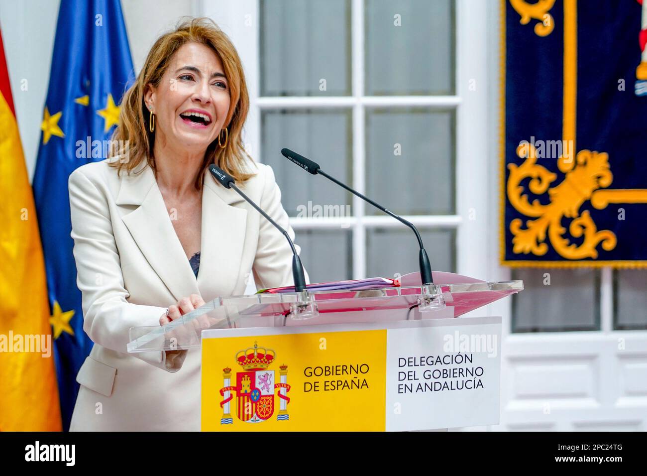 The Minister of Transport, Mobility and Urban Agenda, Raquel Sánchez ...