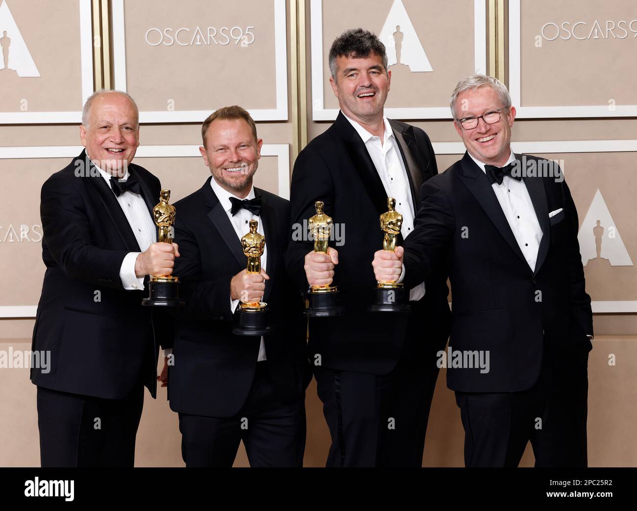 (L-R) Joe Letteri, Richard Baneham, Eric Saindon and Daniel Barrett ...