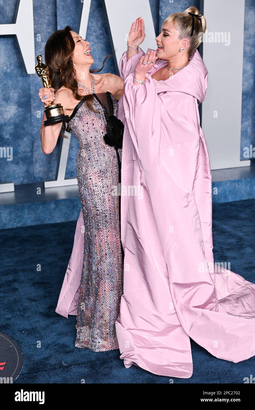 Los Angeles, USA. 13th Mar, 2023. Michelle Yeoh and Florence Pugh ...