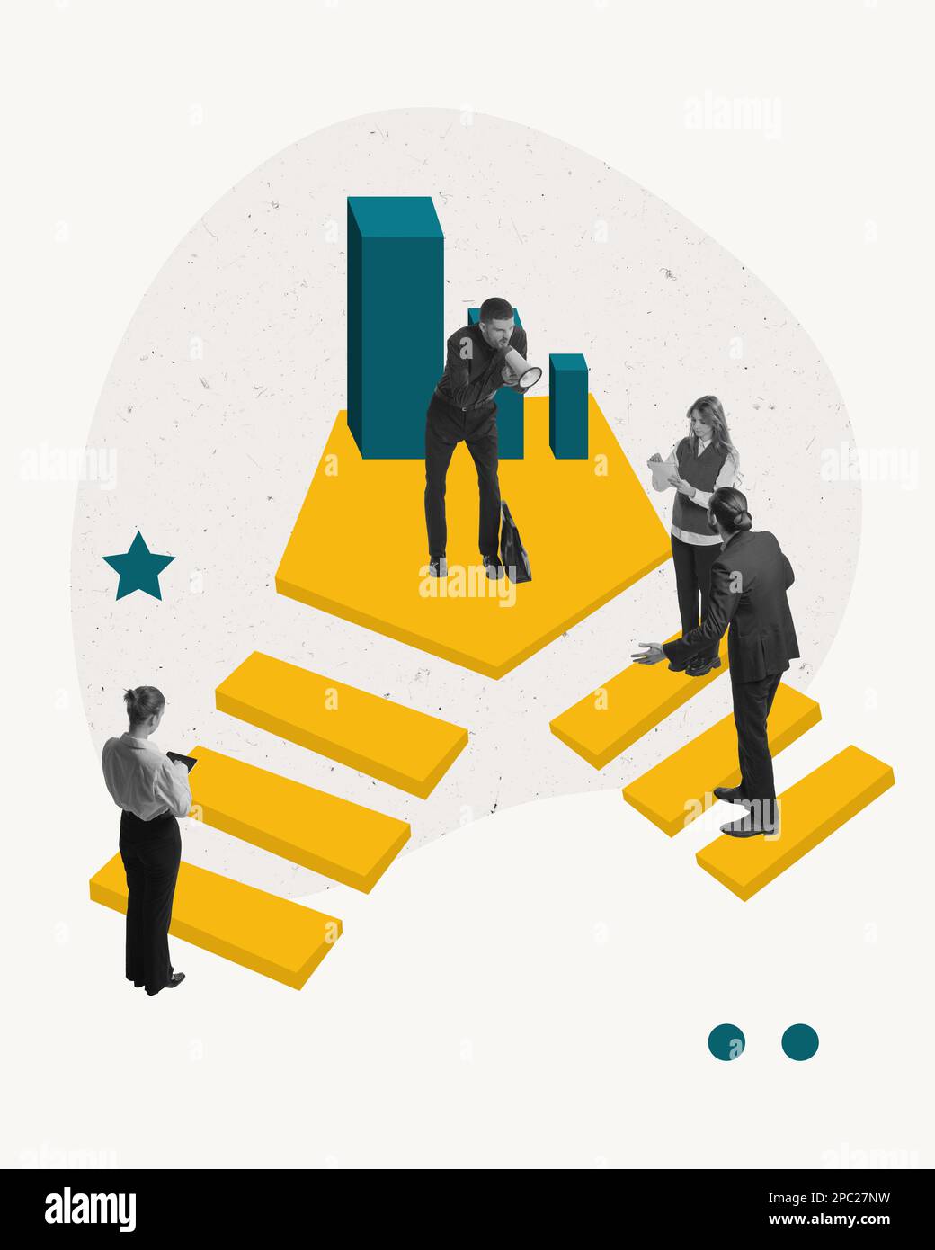 Contemporary art collage. Conceptual design. Professional challenges ...