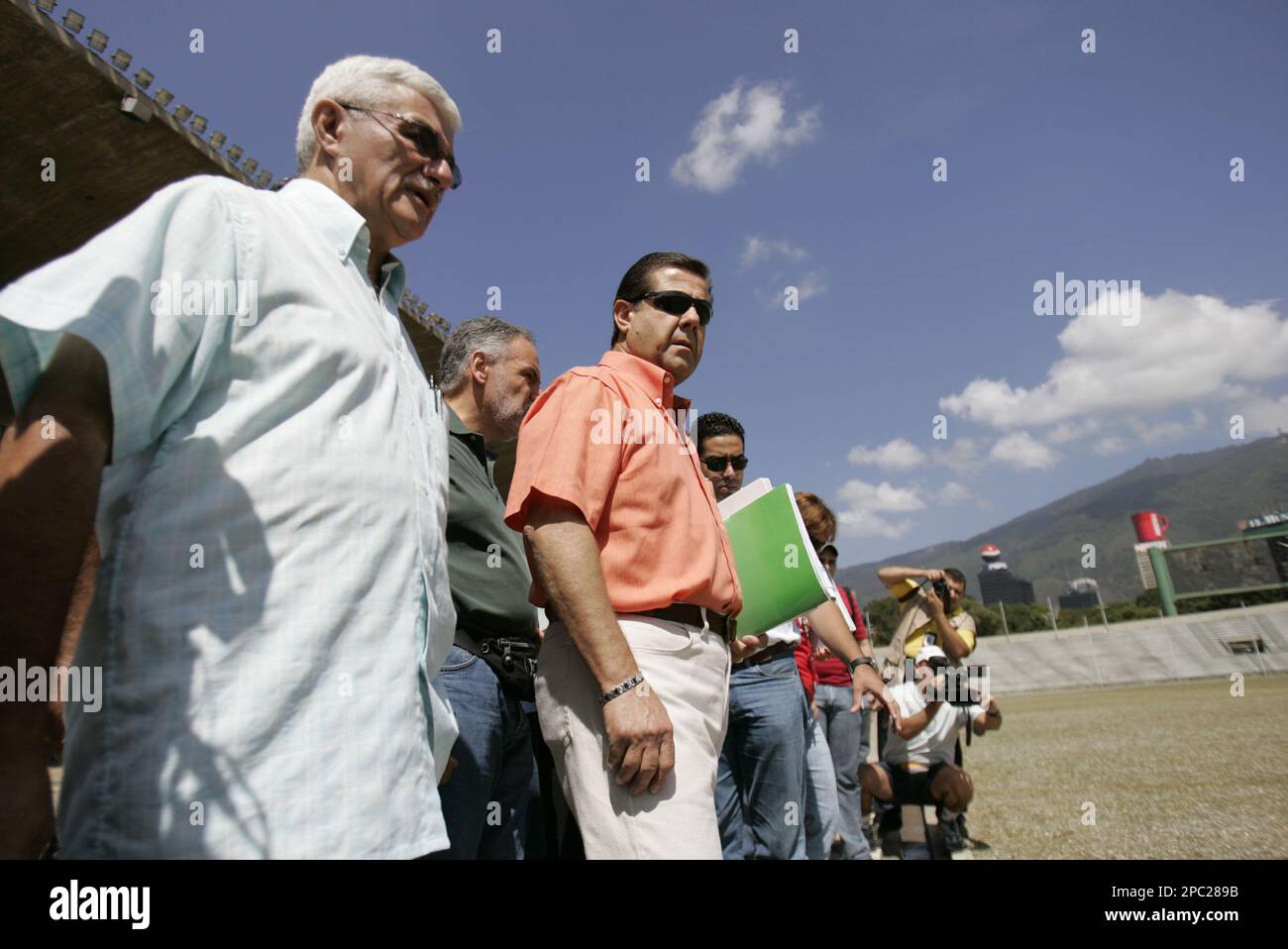 Norberto Alvarez, center, member of South American Soccer Confederation ...