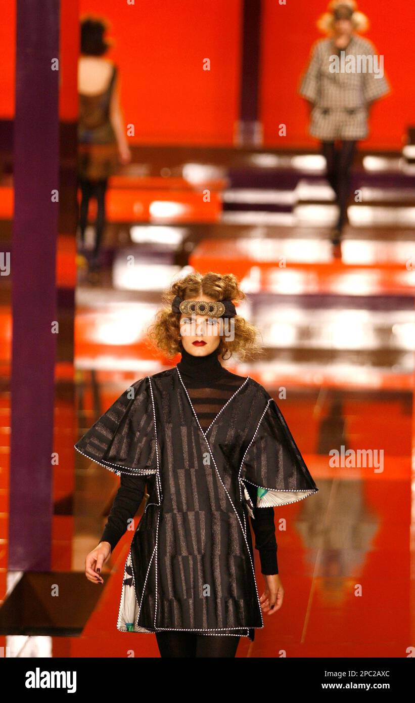 A model wears a creation of Andre Lima's collection during the Sao ...