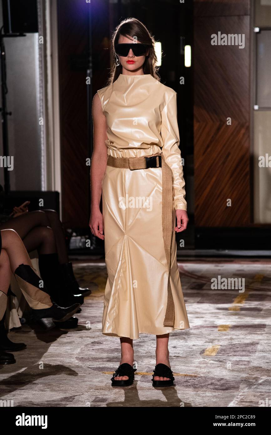 Models posing at Riga Fashion Week event held at Kempinski Grand Hotel ...