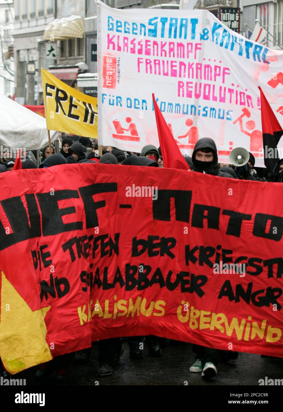 About 1000 anti-globalization activists march through Basel to protest ...