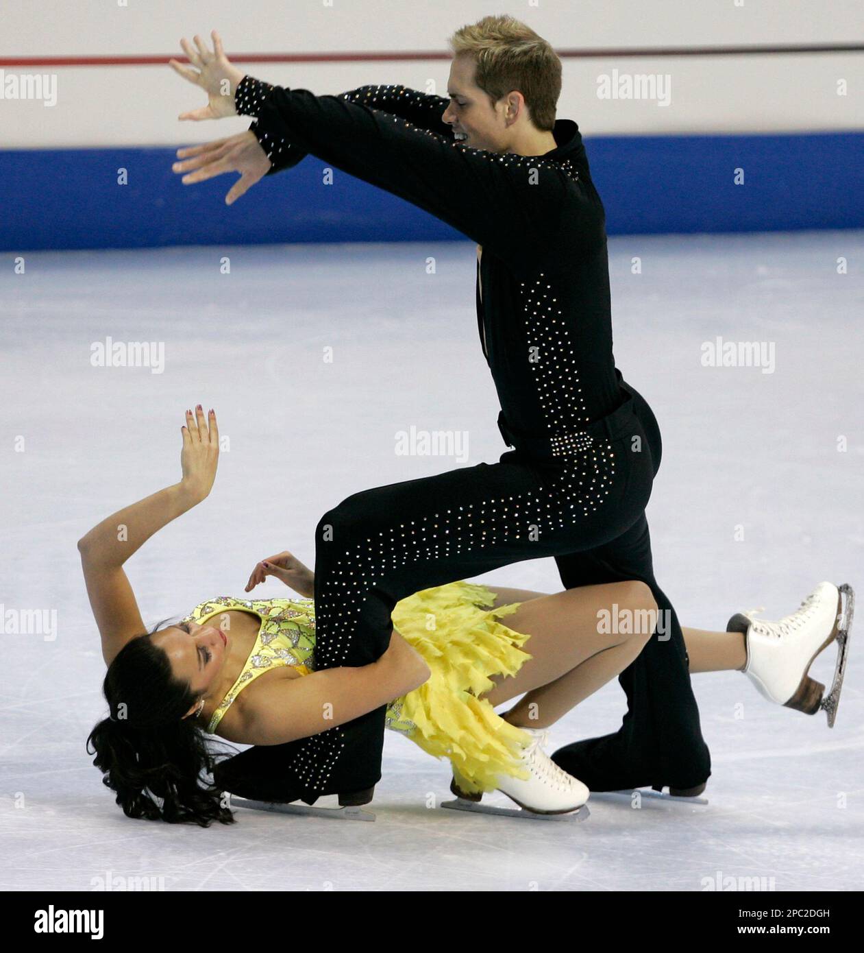 Charlotte Maxwell, bottom, and Nick Traxler,top, perform their free ...