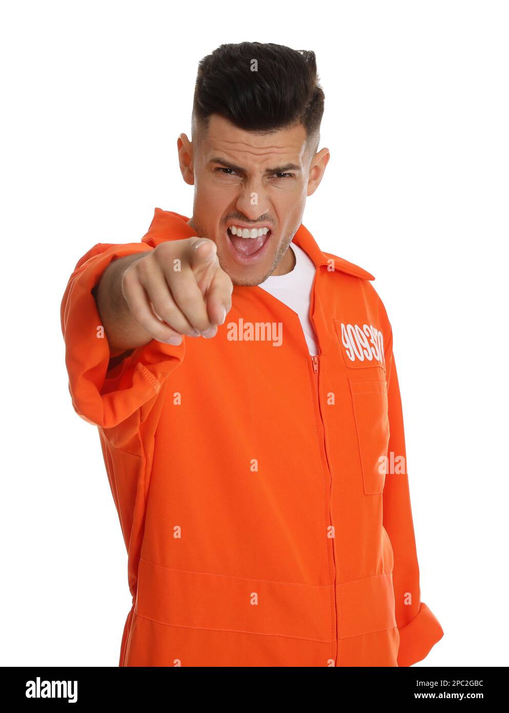Angry prisoner jumpsuit hi-res stock photography and images - Alamy