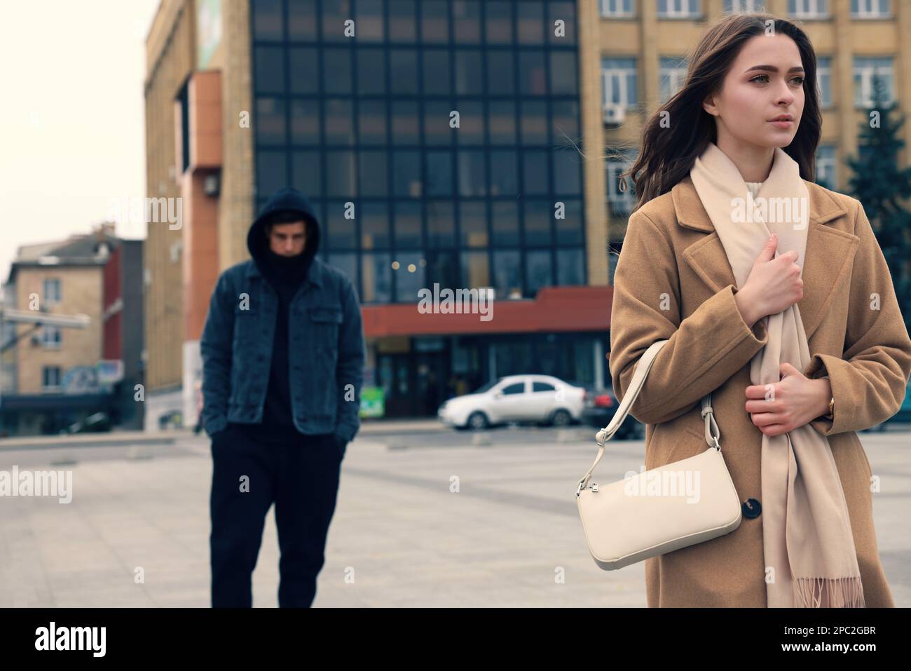 Man stalking girl hi-res stock photography and images - Alamy