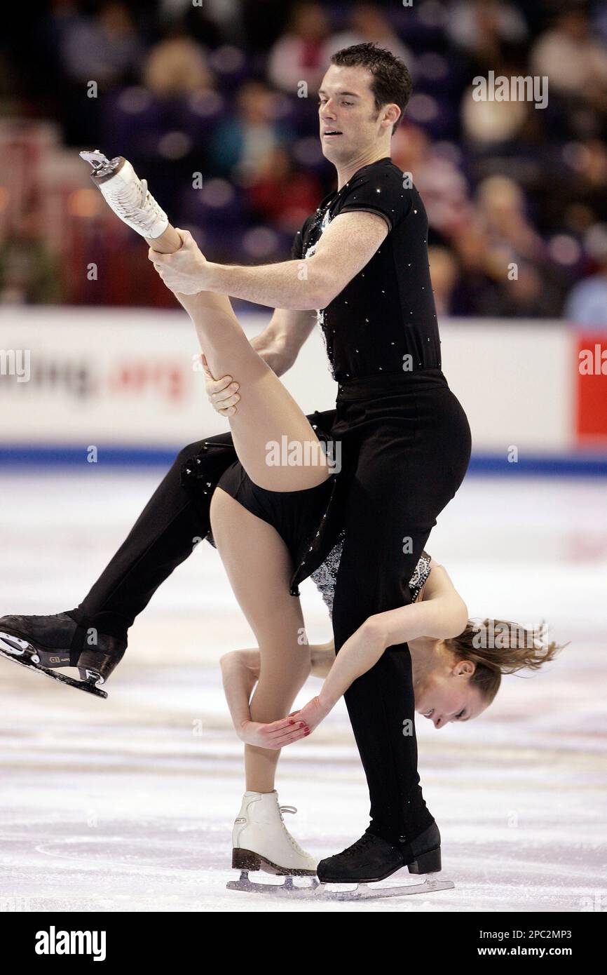 Steven Pottenger holds partner Stephanie Kuban by the leg as they spin ...