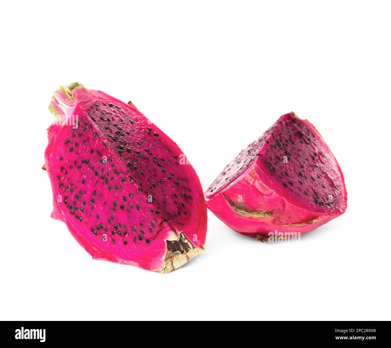 Delicious cut red pitahaya fruit on white background Stock Photo - Alamy