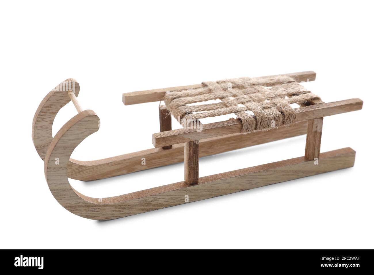 Beautiful decorative wooden sleigh on white background Stock Photo - Alamy
