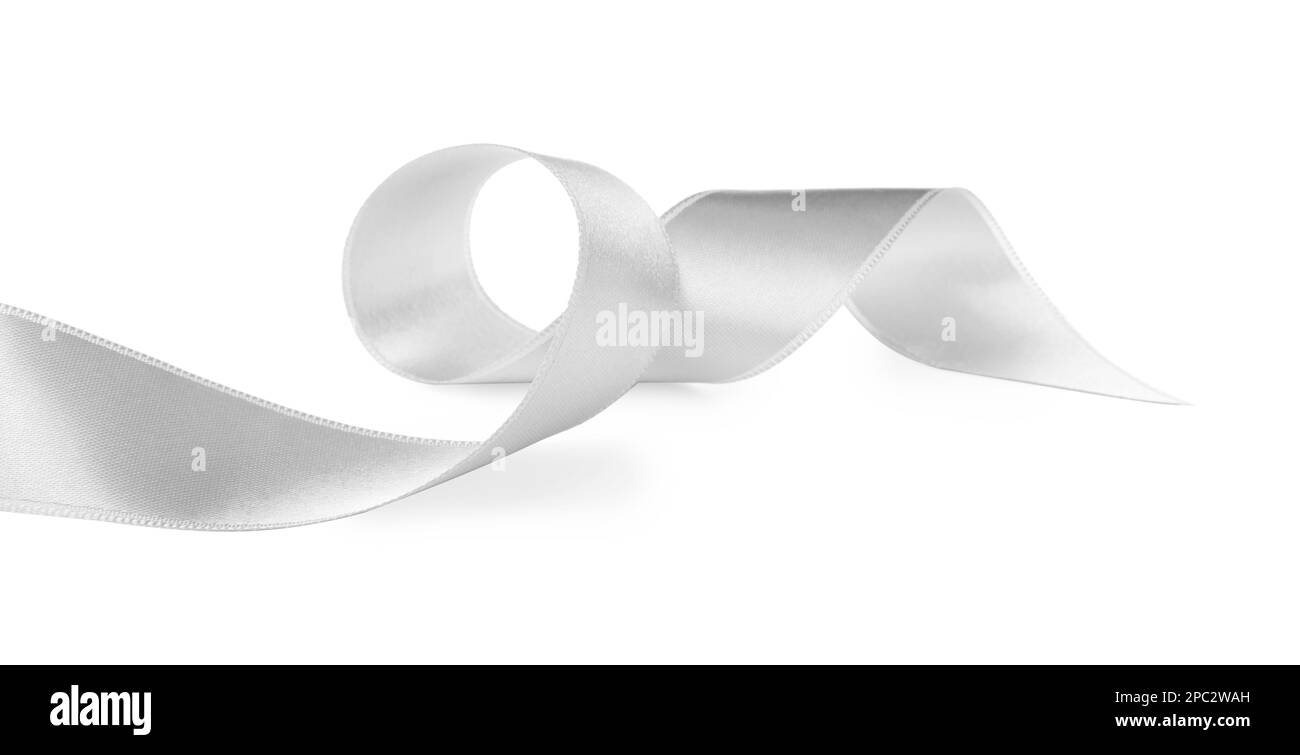 Beautiful ribbon isolated on white. Festive decor Stock Photo - Alamy
