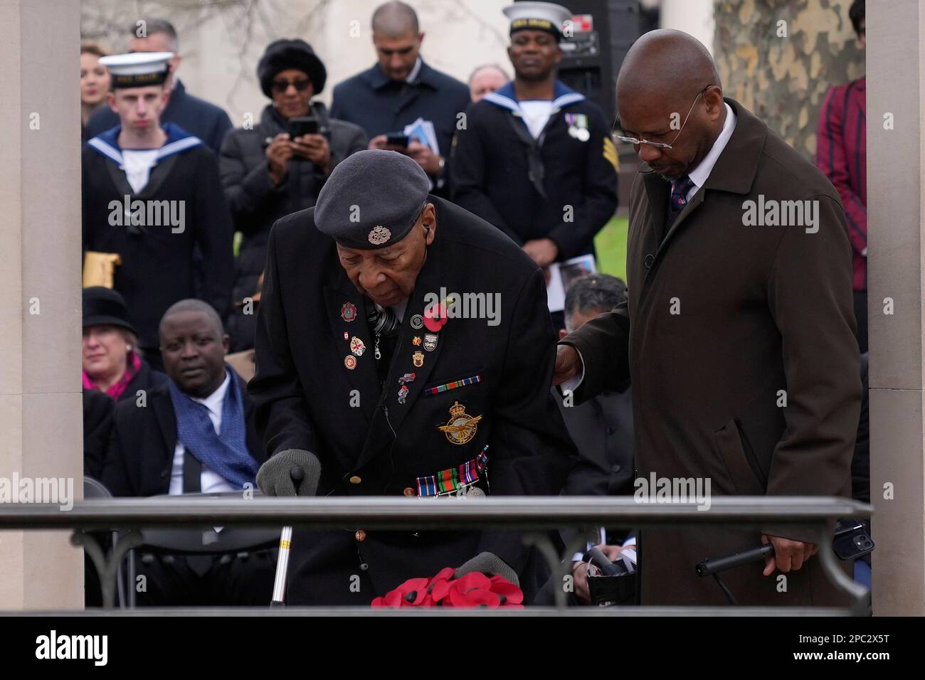 Former Royal Air Fiorce Leading Aircraftman Gilbert Clarke (left), 97 ...