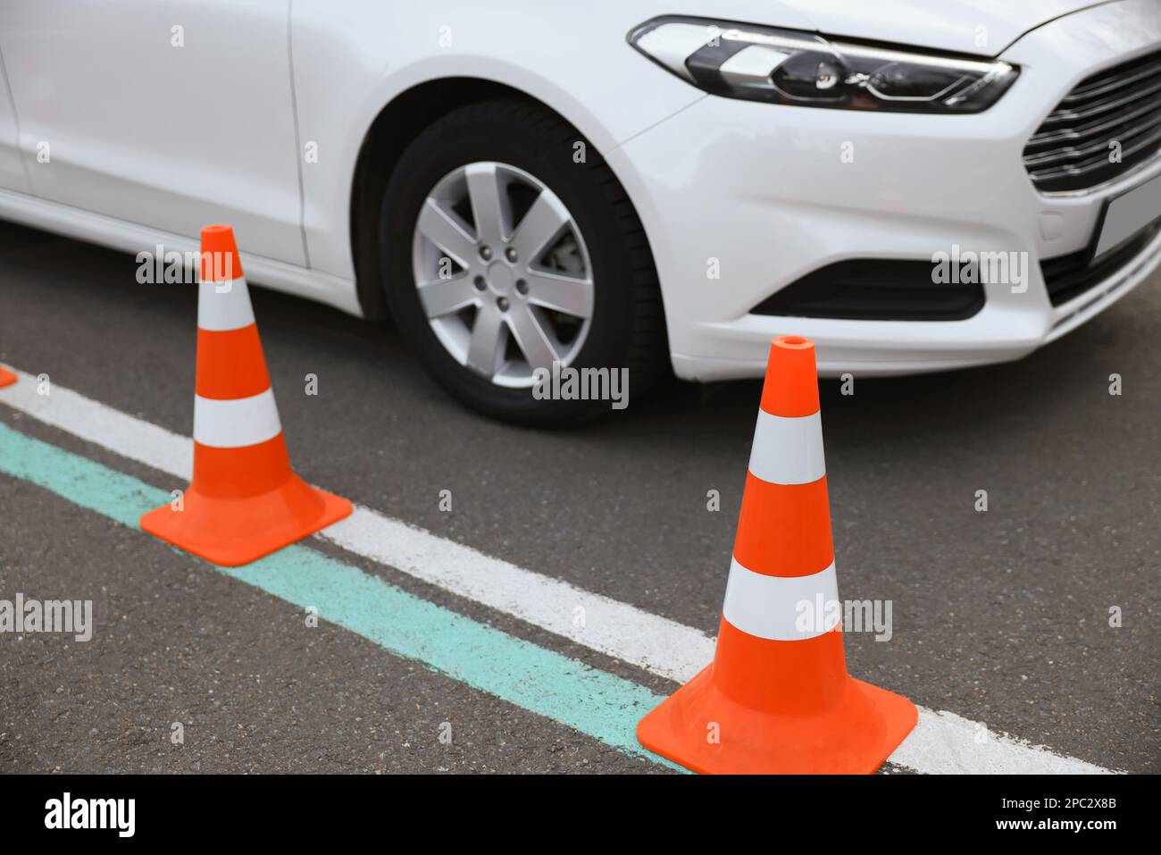 Modern car safety cones hi-res stock photography and images - Alamy