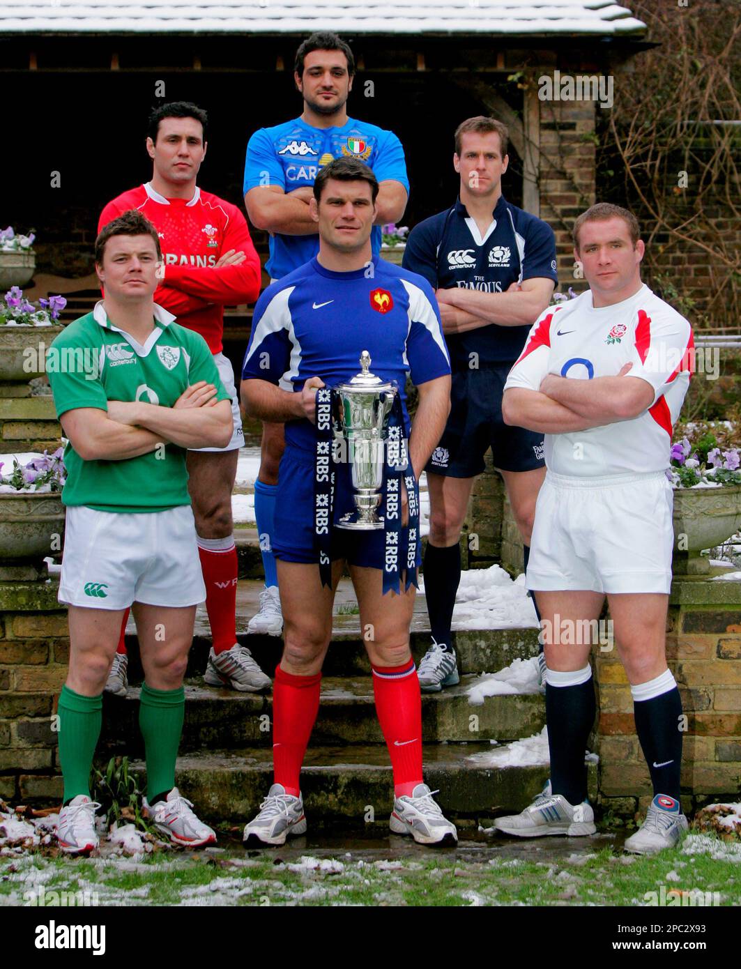 The captains of the teams taking part in the rugby union Six Nations ...