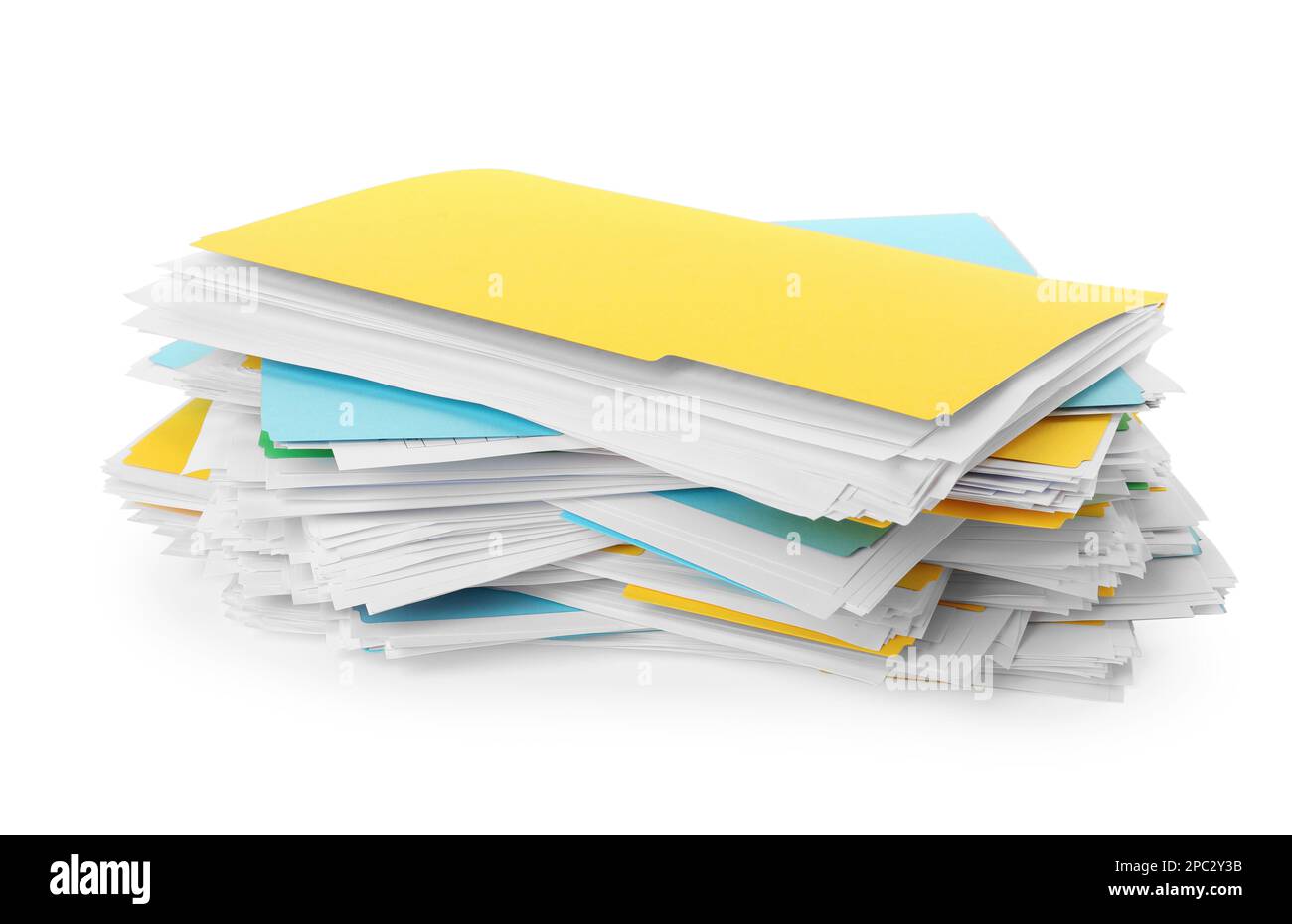 Stack of different files with documents on white background Stock Photo ...