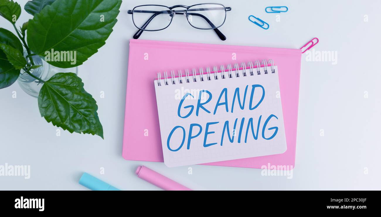 Writing displaying text Grand Opening. Word Written on Ribbon Cutting ...
