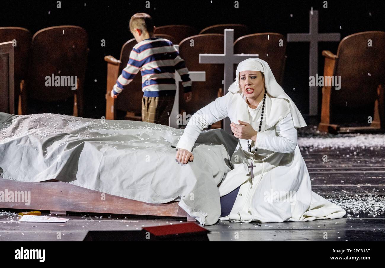 Hamburg, Germany. 08th Mar, 2023. Singer Elena Guseva performs as Suor ...