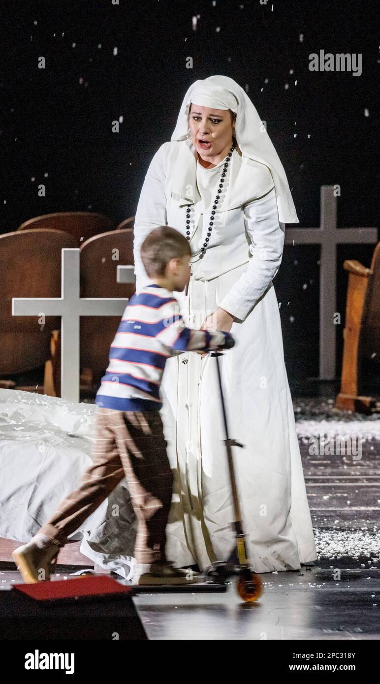 Hamburg, Germany. 08th Mar, 2023. Singer Elena Guseva performs as Suor ...