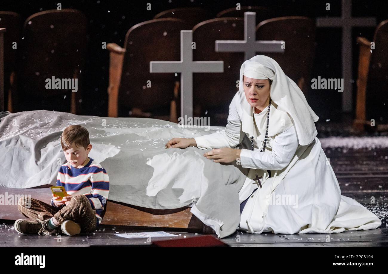 Hamburg, Germany. 08th Mar, 2023. Singer Elena Guseva performs as Suor Angelica with a child ...
