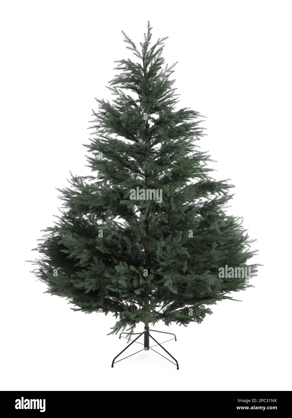Beautiful green Christmas tree isolated on white Stock Photo - Alamy
