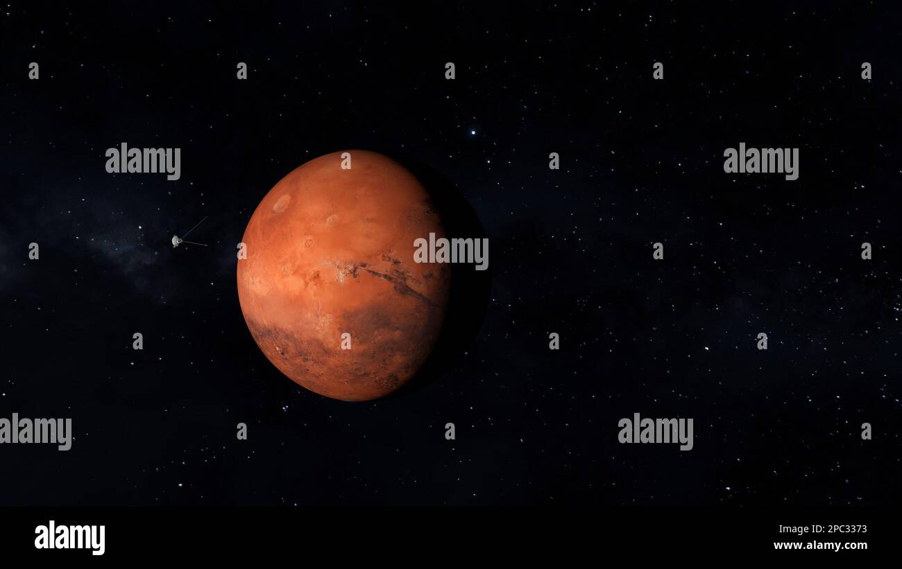 Space probe flying mars red hi-res stock photography and images - Alamy