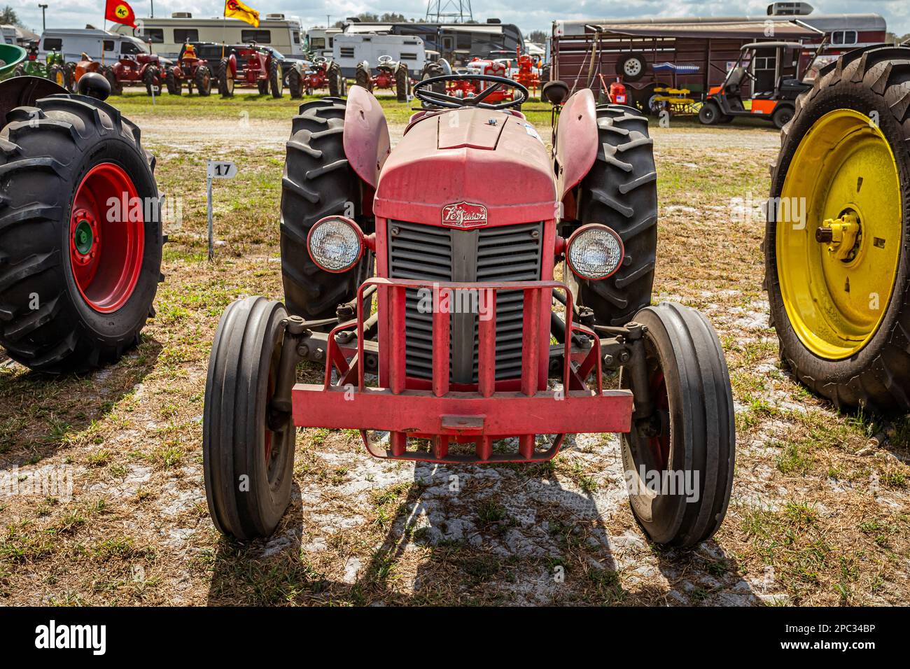Fort Meade, FL - February 26, 2022: High perspective front view of a ...