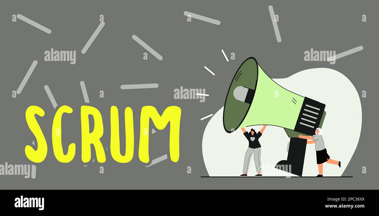 Hand writing sign Scrum. Conceptual photo handwriting as distinct from ...