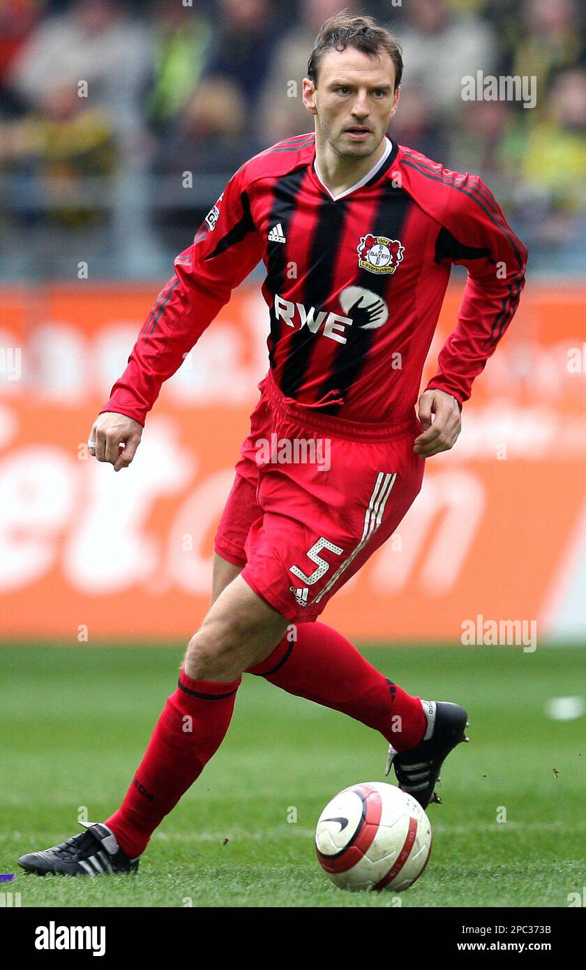 ** FILE ** Leverkusen's Jens Nowotny plays the ball during the German ...